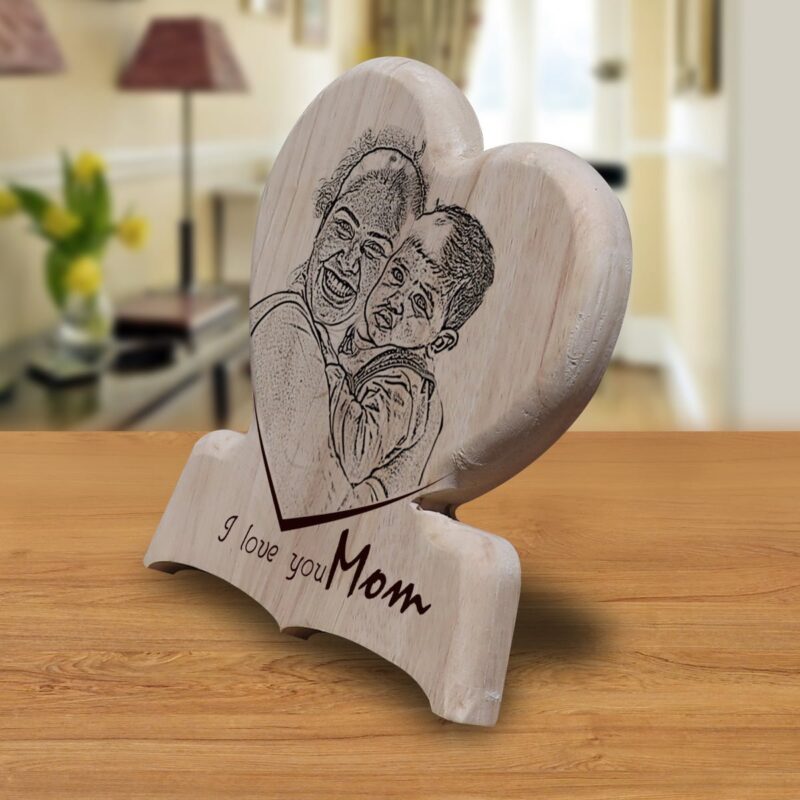 Heart Shaped Wooden Photo | Engraved Frame & Plaque | Photoland