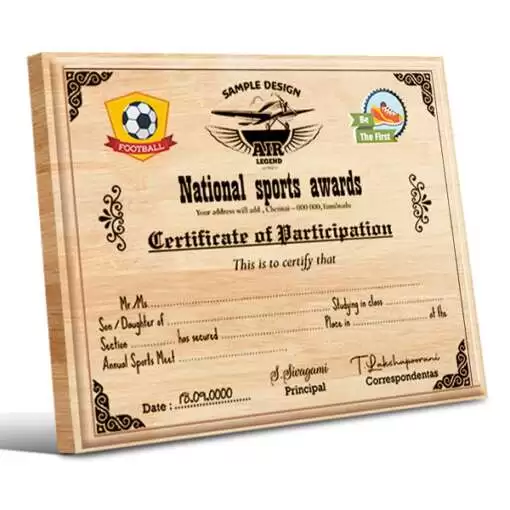 Personalized Wooden Photo Frame Certificate | Certificate on Wood ...