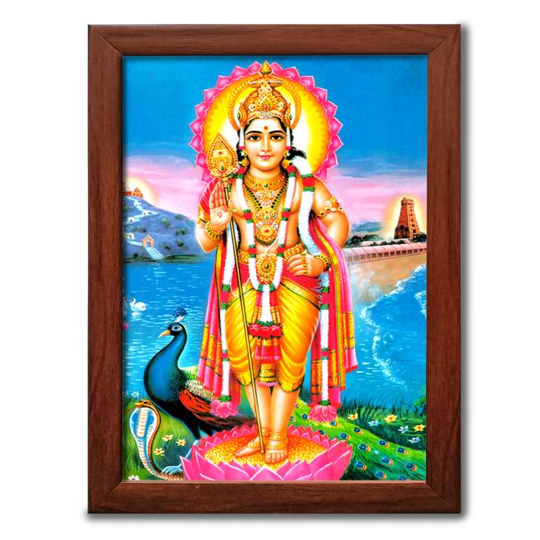 Lord Murugan Wall Frame 6×8 Inch | Kartikeya Photo Gift | Photoland