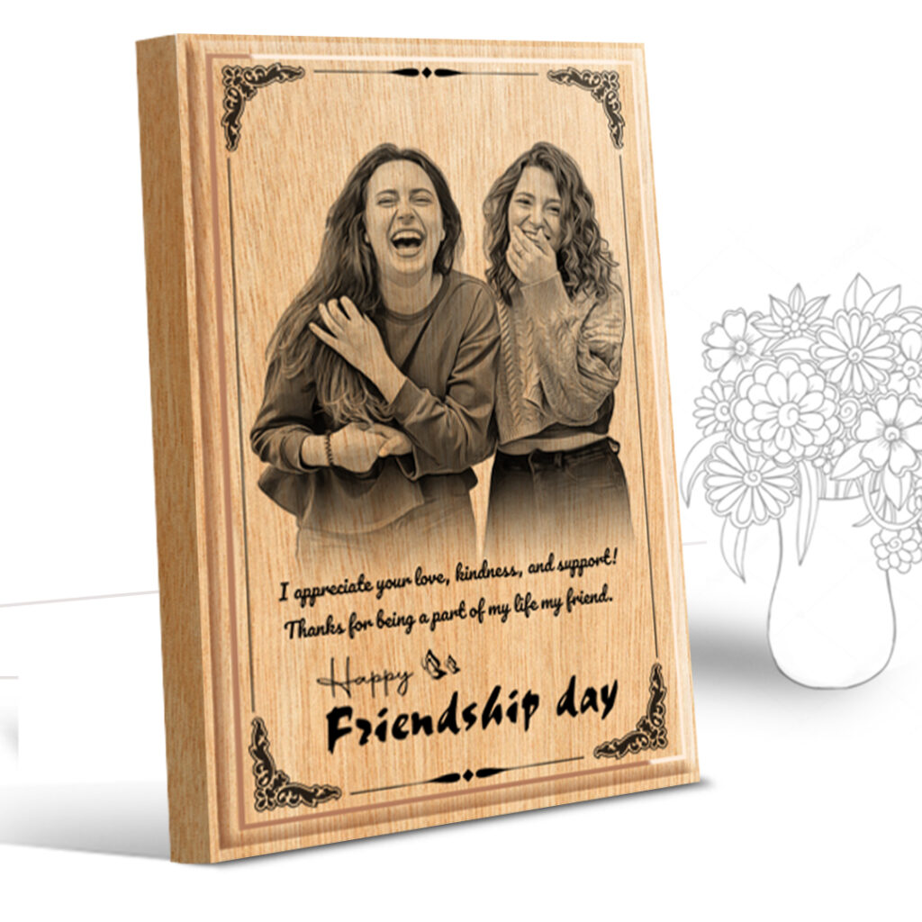 Friendship day gift | Wooden Engraving Offer 6″ x 4″ – Photoland