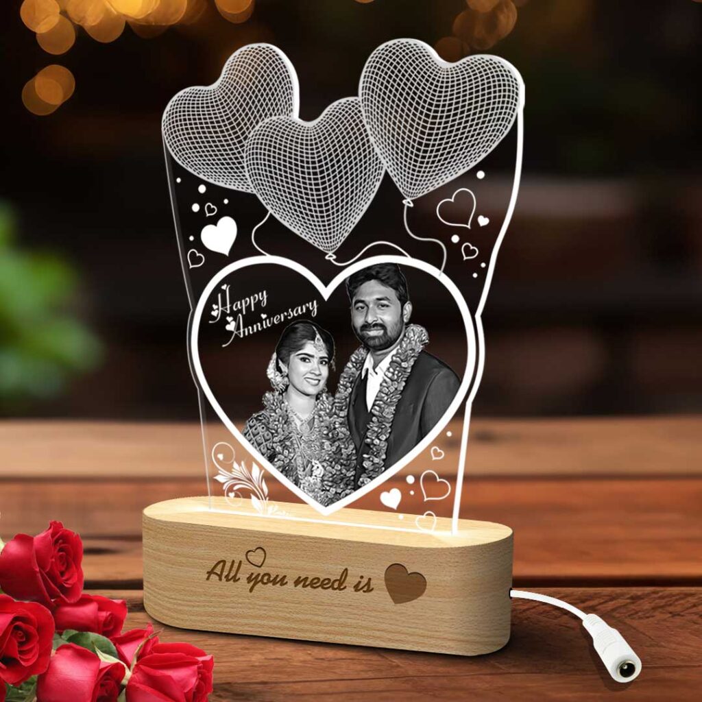 Personalized Anniversary Gifts | Latest Photo gift | Custom Led Night Lamp (8×6) | Design 1 ...