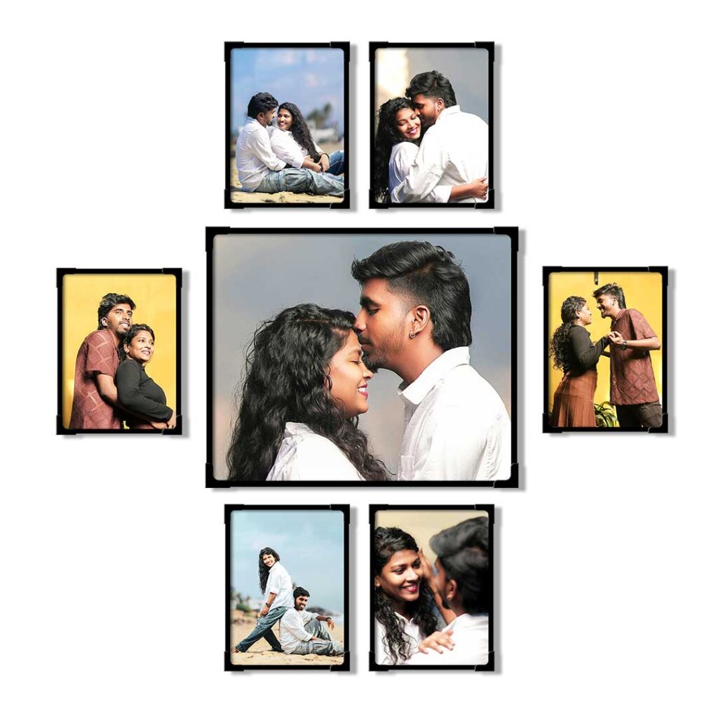 Personalized Combo Gift | Collage Photo Frame Lamination | Pack of 7 ...