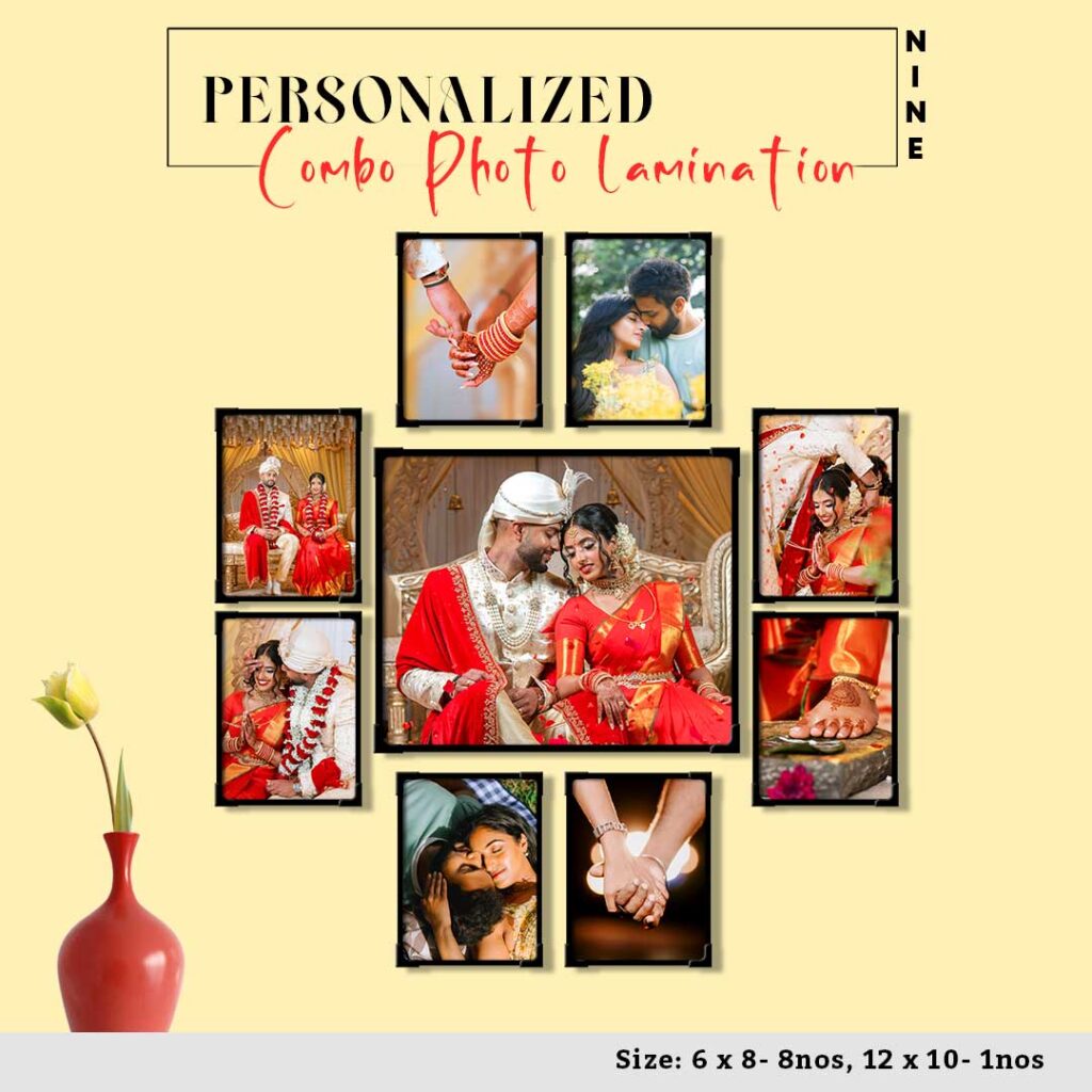 Personalized Wedding day Combo Gift | Collage Photo Frame Lamination ...