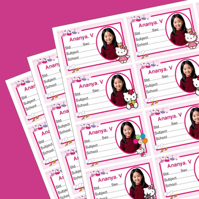 25 Pink School Notebook Labels – Fun Sticker Labels for Kids’ School ...