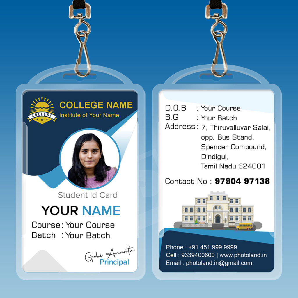 College ID Card | PVC ID card | Photo ID card-Design 1 | Photoland