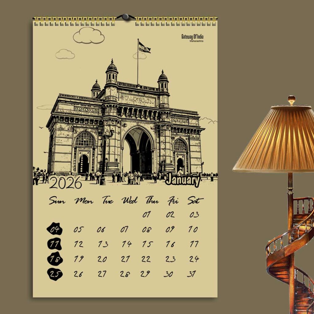 2026 Kraft calendar |Travel Calendar | Indian Famous Places Wall ...