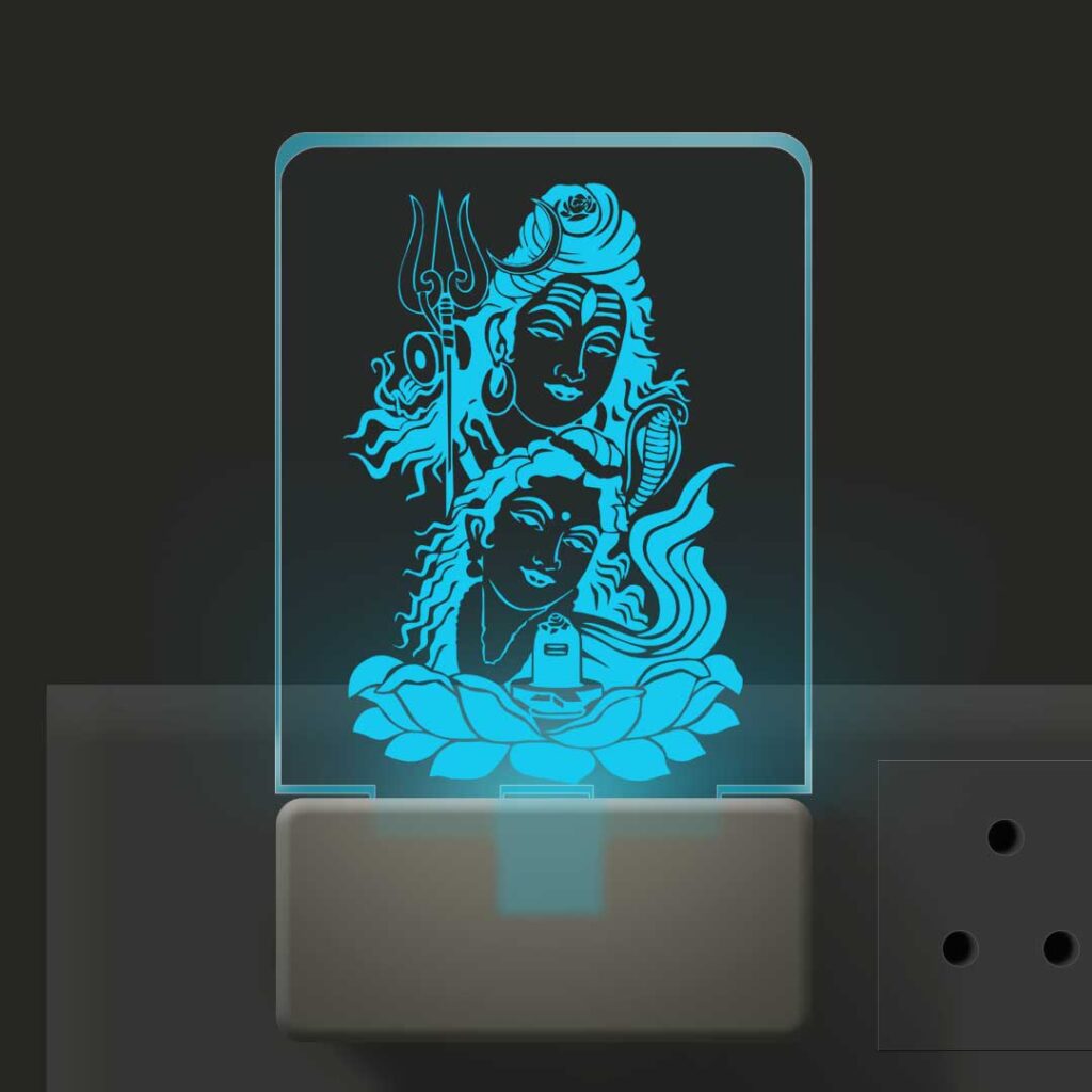 3d Illusion Led Plug Lamp | 3 d Led Night Lamp | God Shiva Parvati ...