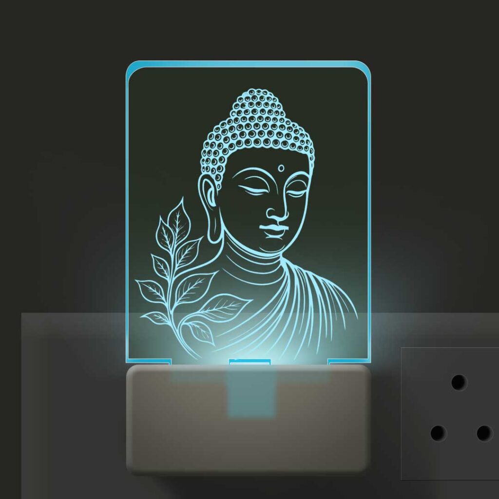 3d Illusion Led Plug Lamp | 3 d Led Night Lamp | God Buddha | Photoland