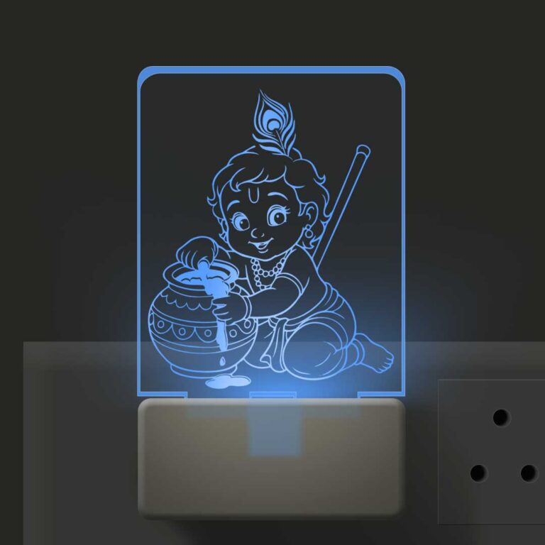 3d Illusion Led Plug Lamp | 3 d Led Night Lamp | God Krishna | Photoland